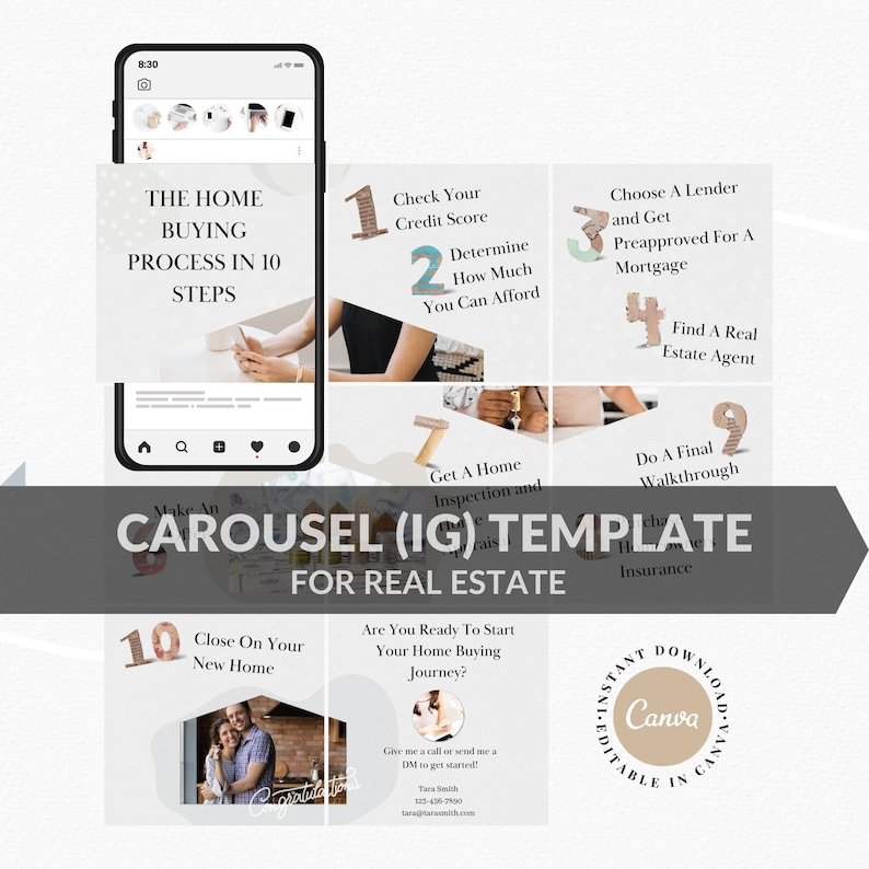Real Estate Instagram Carousel Instagram Carousel Template - Etsy