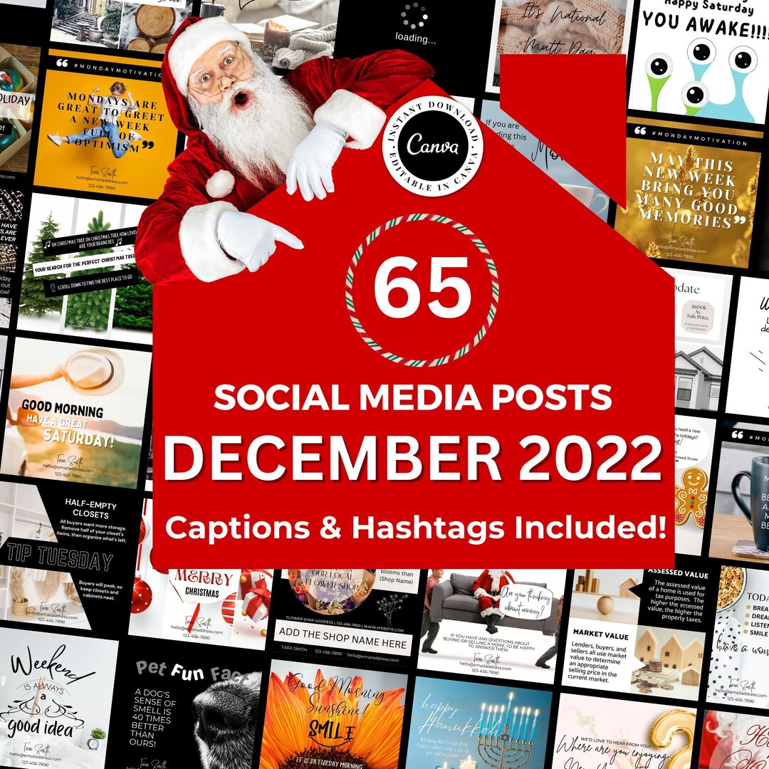Real Estate December Social Media Posts, Instagram, Facebook,caption ...