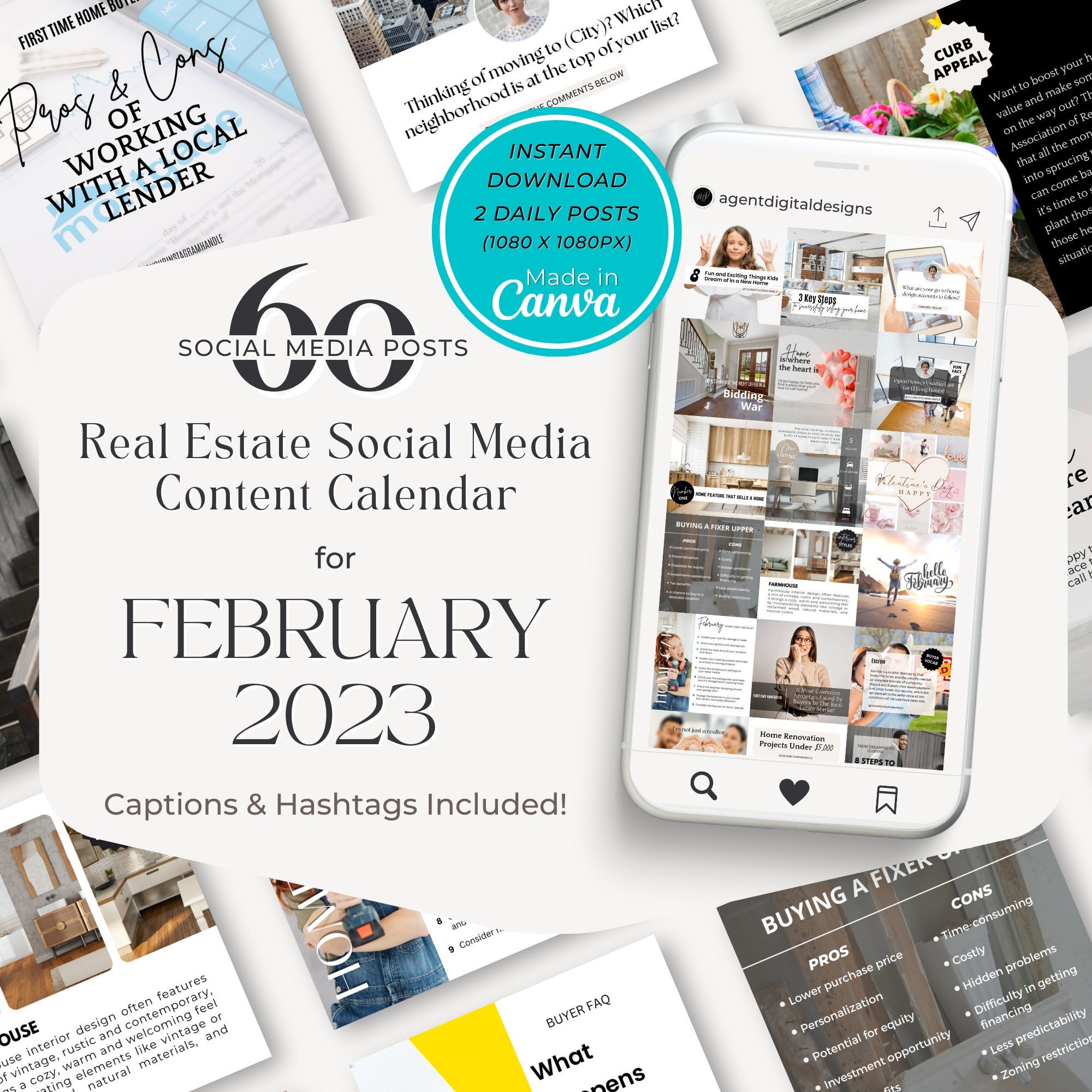 Real Estate February Social Media Posts, Instagram, Facebook,caption ...