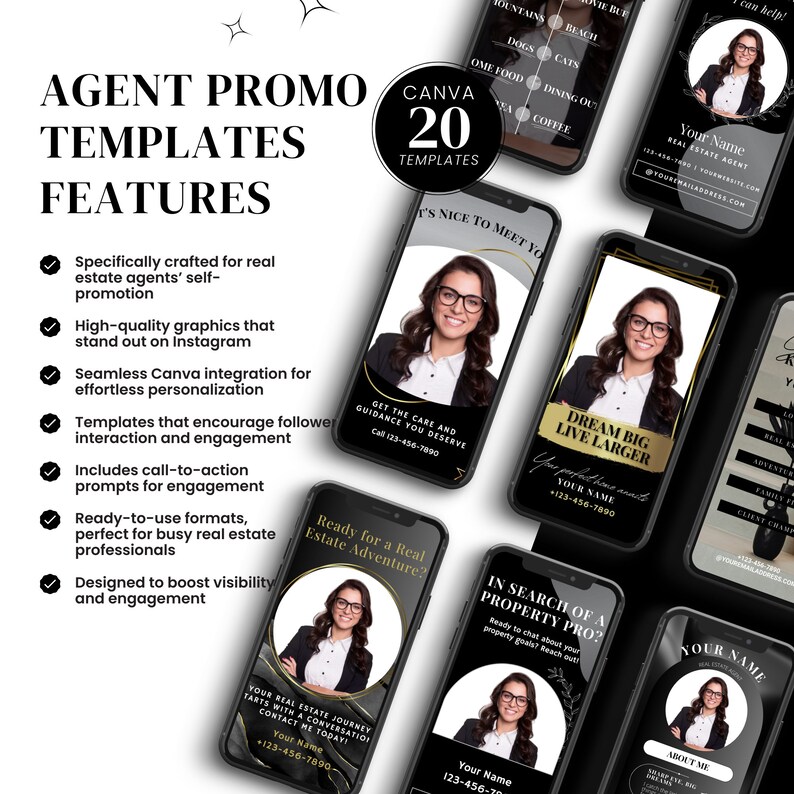 Real Estate Branding: Intro & Meet Agent IG Templates, Easy Canva Edit ...
