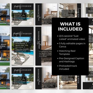 Editable Just Listed Real Estate MP4 Video Template + Matching Reel ...