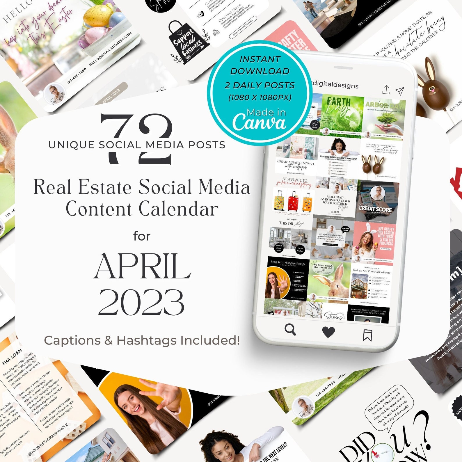 Real Estate April 2023 Social Media Posts, Instagram, Facebook,caption ...