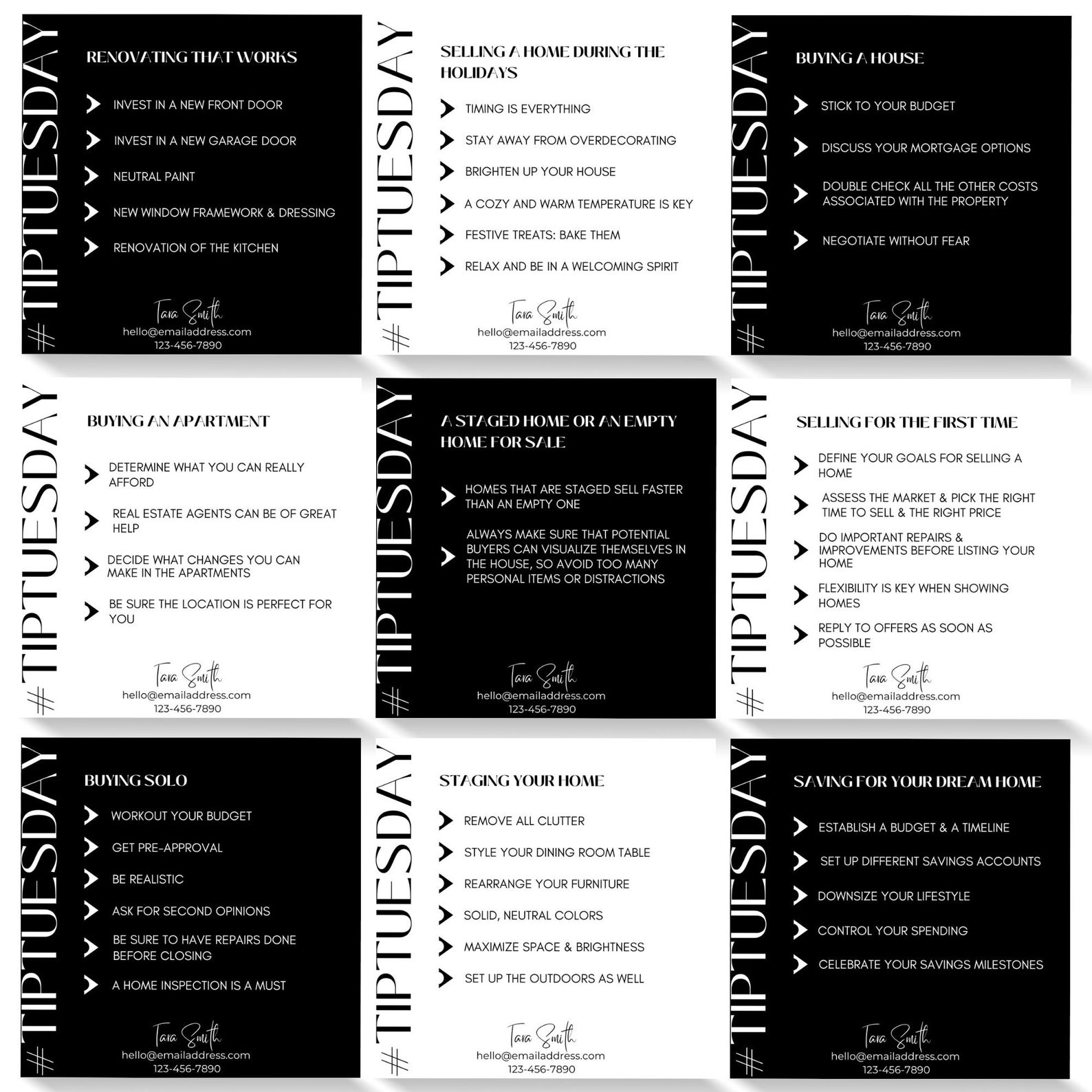 20 Black and White Real Estate Tips for Sellers and Buyers, Instagram ...