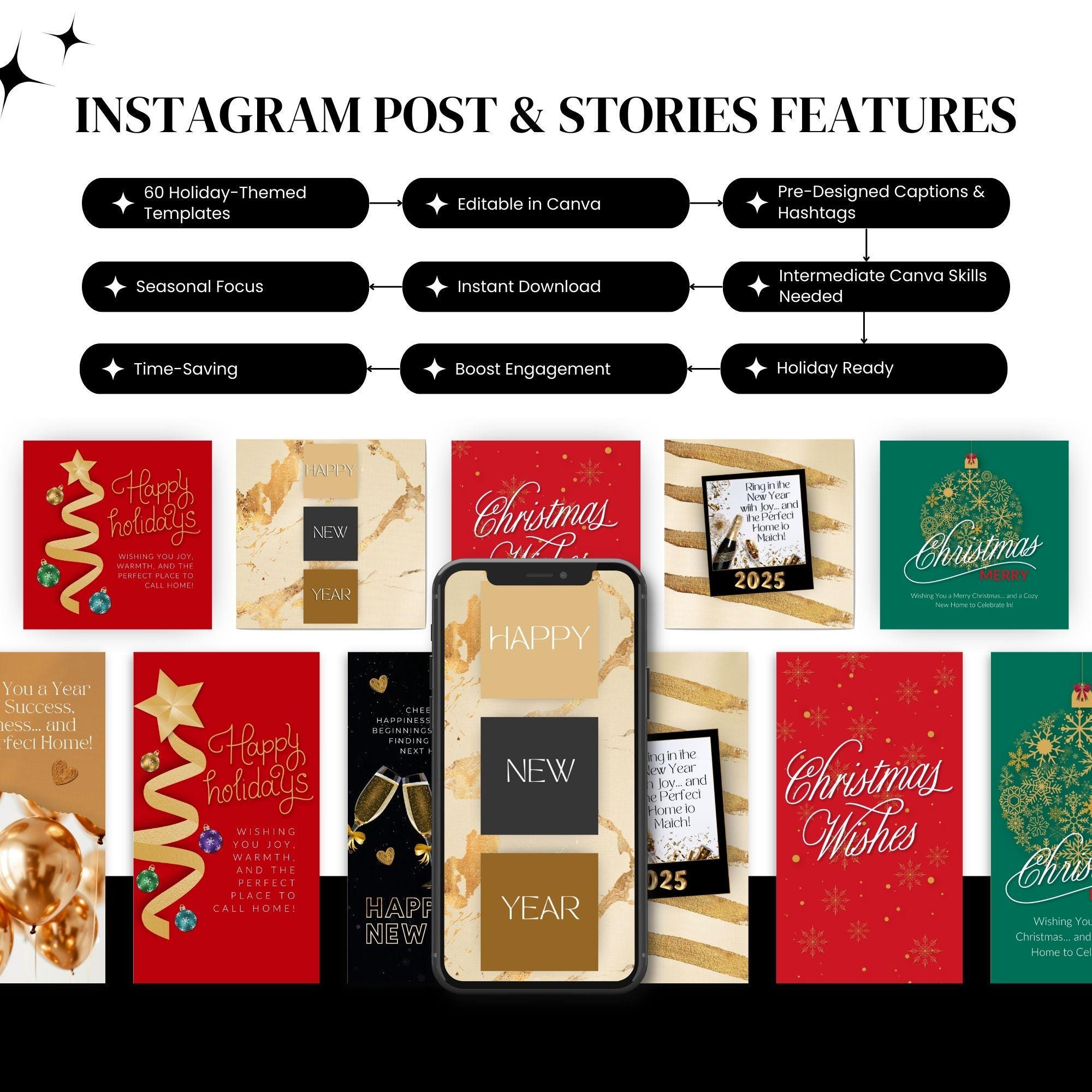 60 Real Estate Holiday Templates | Canva Editable Social Media Posts ...