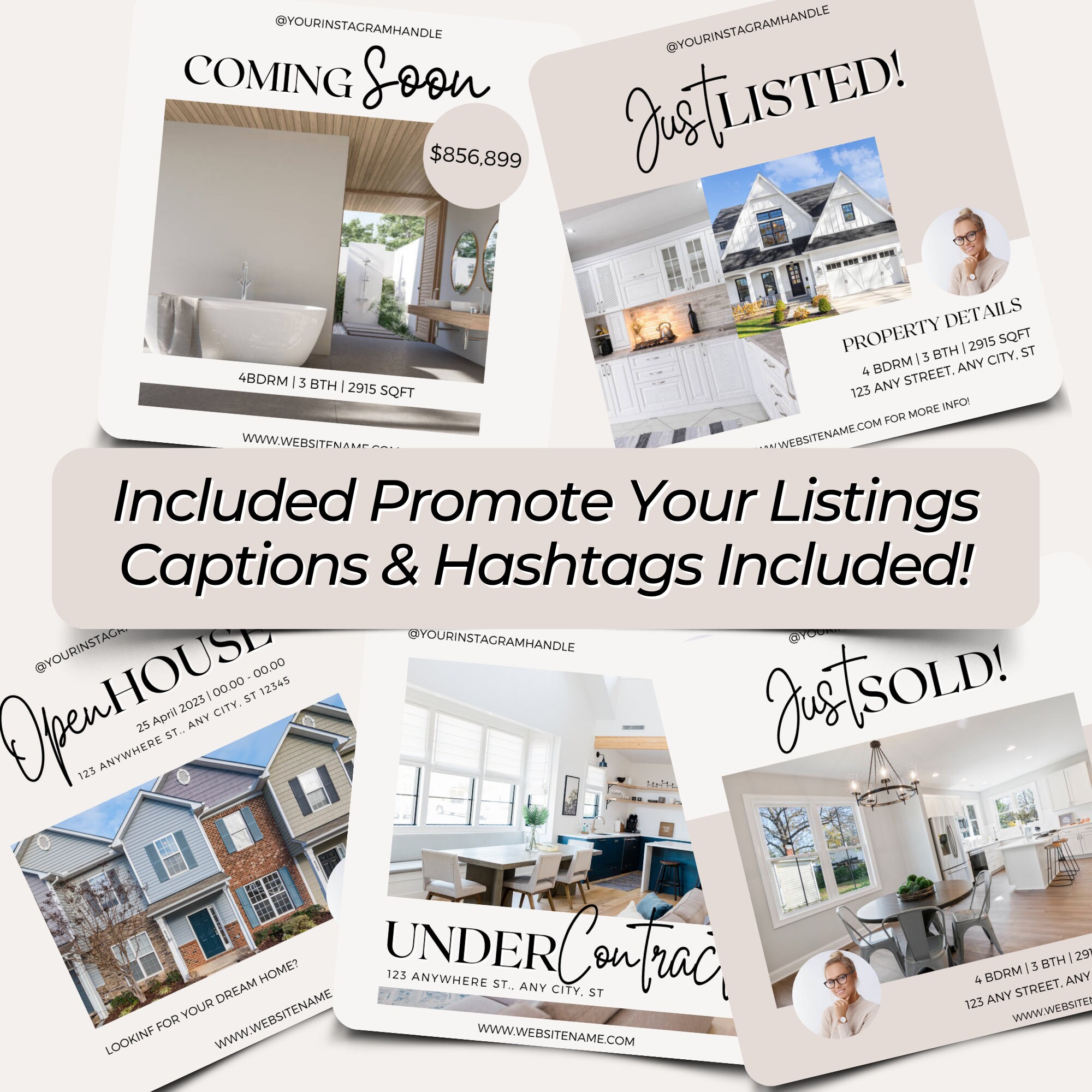 Real Estate April 2023 Social Media Posts, Instagram, Facebook,caption ...
