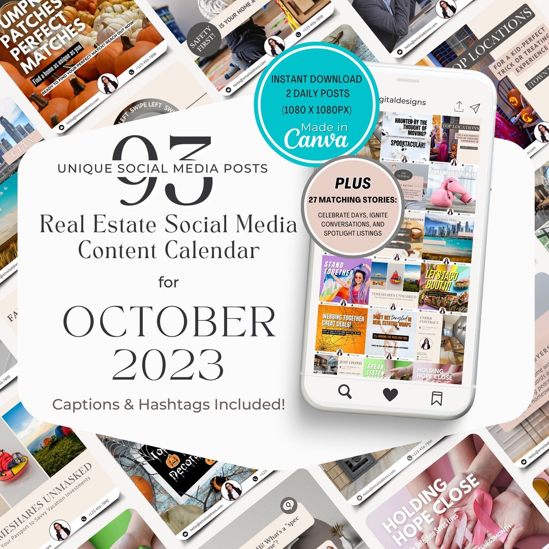 Real Estate October 2023 Social Media Posts,instagram,facebook,caption ...