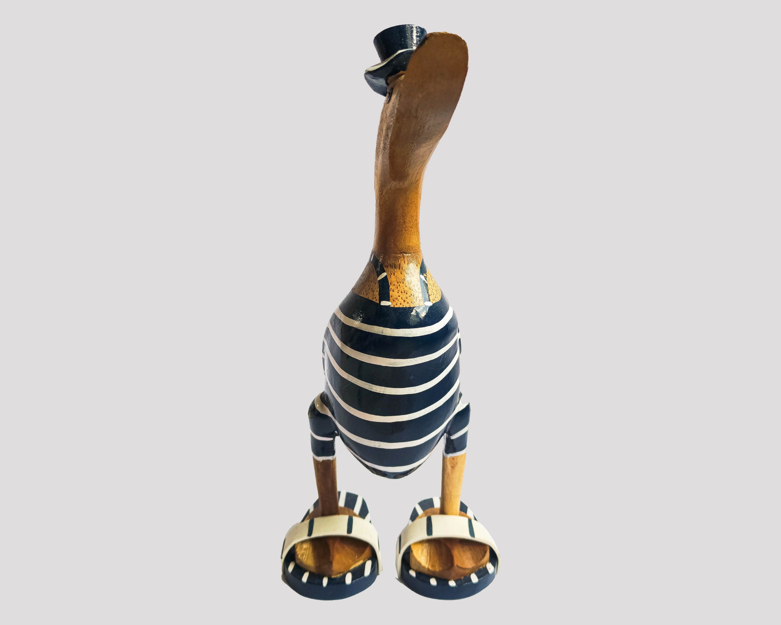Wooden Duck Beach Man, Ocean Theme, Duck Sculpture, Hand Painted Duck ...