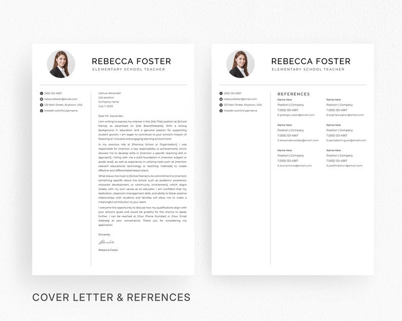 Modèle de CV d'enseignant PowerPoint Word Canva, CV éducateur ...