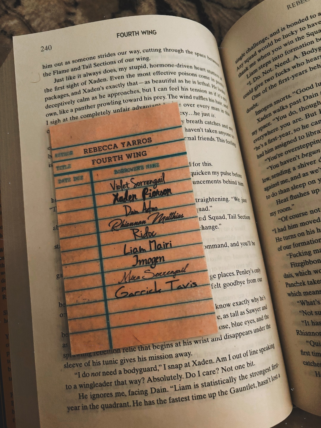 Signed Library Card Fourth Wing Bookmark - Etsy