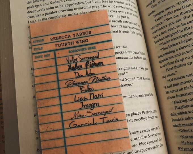 Signed Library Card Fourth Wing Bookmark - Etsy