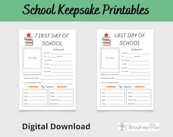First and Last Day of School Printable, Back to School Questionnaire ...