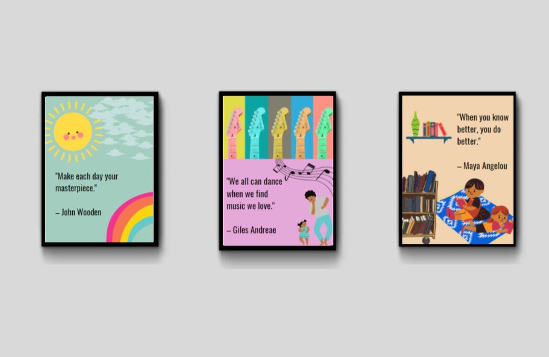 Digital Posters for Kids Room | Printable Digital Files | Set of 3 ...
