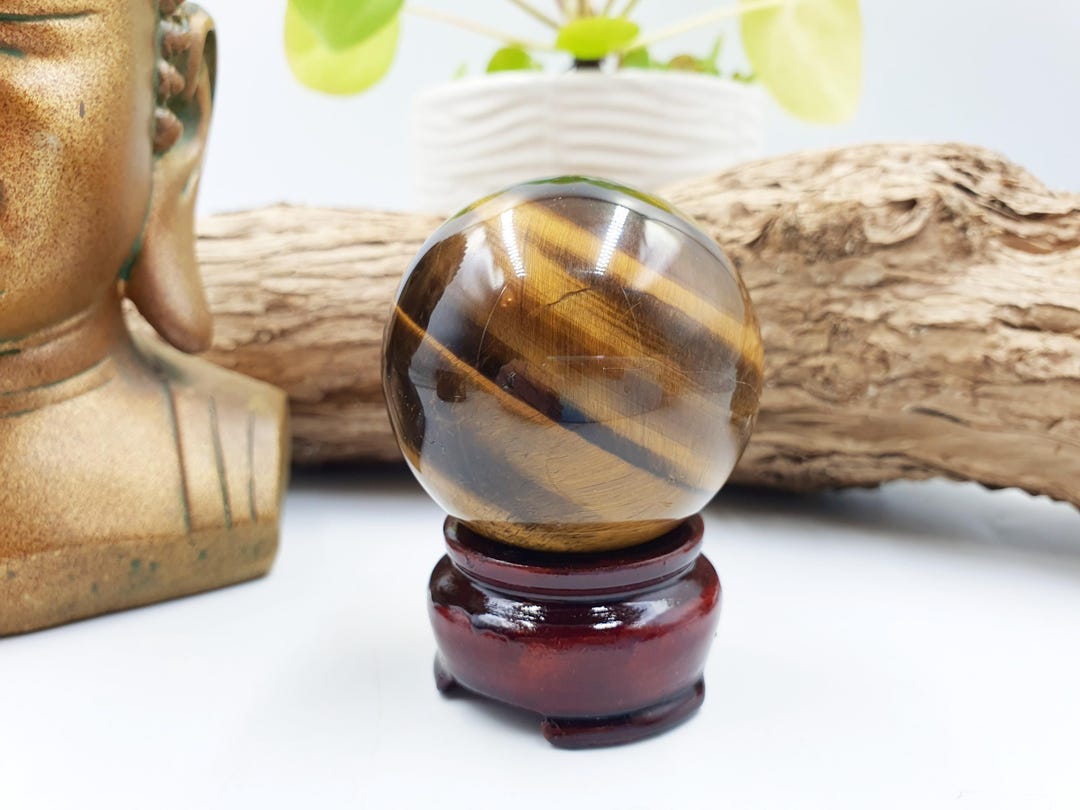 Flashy Yellow Tigers Eye Sphere / Tiger Eye Crystal Ball / Tiger Eye ...