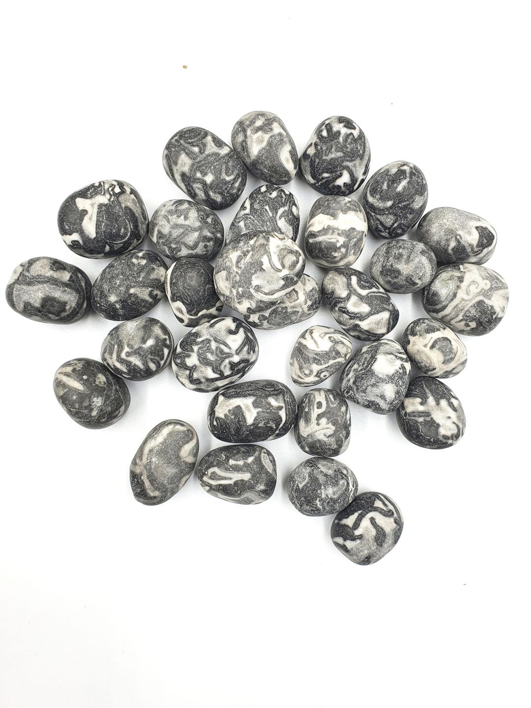 Shell Jasper Tumble/shell Obsidian Tumble/marbled Shell Jasper Tumble ...