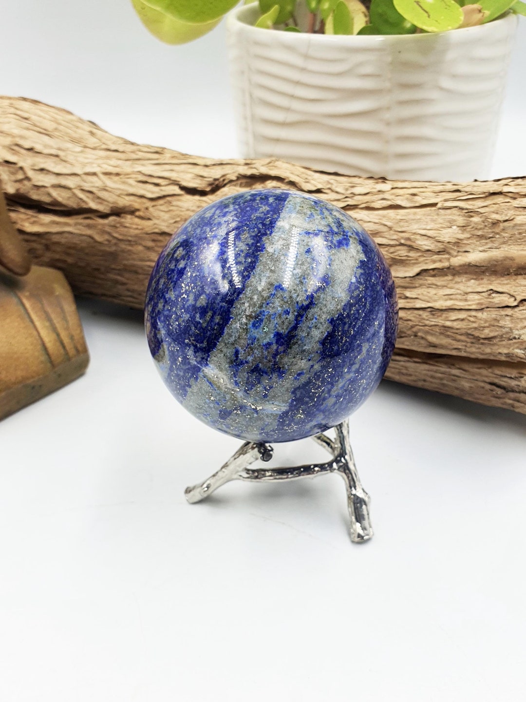 Stunning Lapis Lazuli Crystal Sphere / Lapis & Pyrite Sphere / Lapis ...