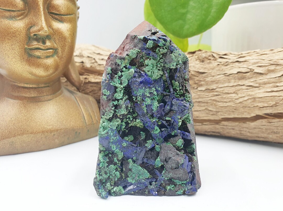 Large Sparkly Raw Azurite Tower / Raw Azurite Obelisk / Raw Azurite ...