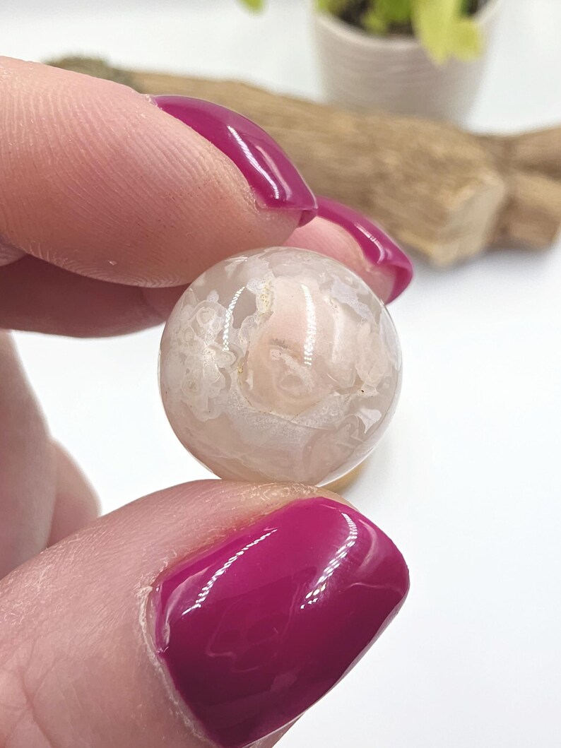 Flower Agate (sakura) Mini Sphere – Growth, Confidence & Emotional ...