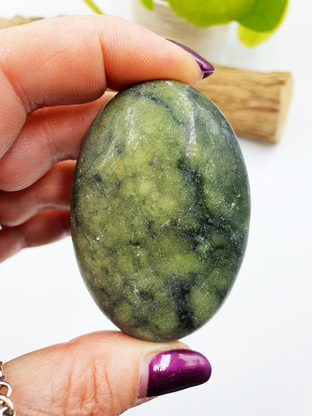 Green Jade Palm / Green Jade Palm Stone / Pocket Stone / Jade ...