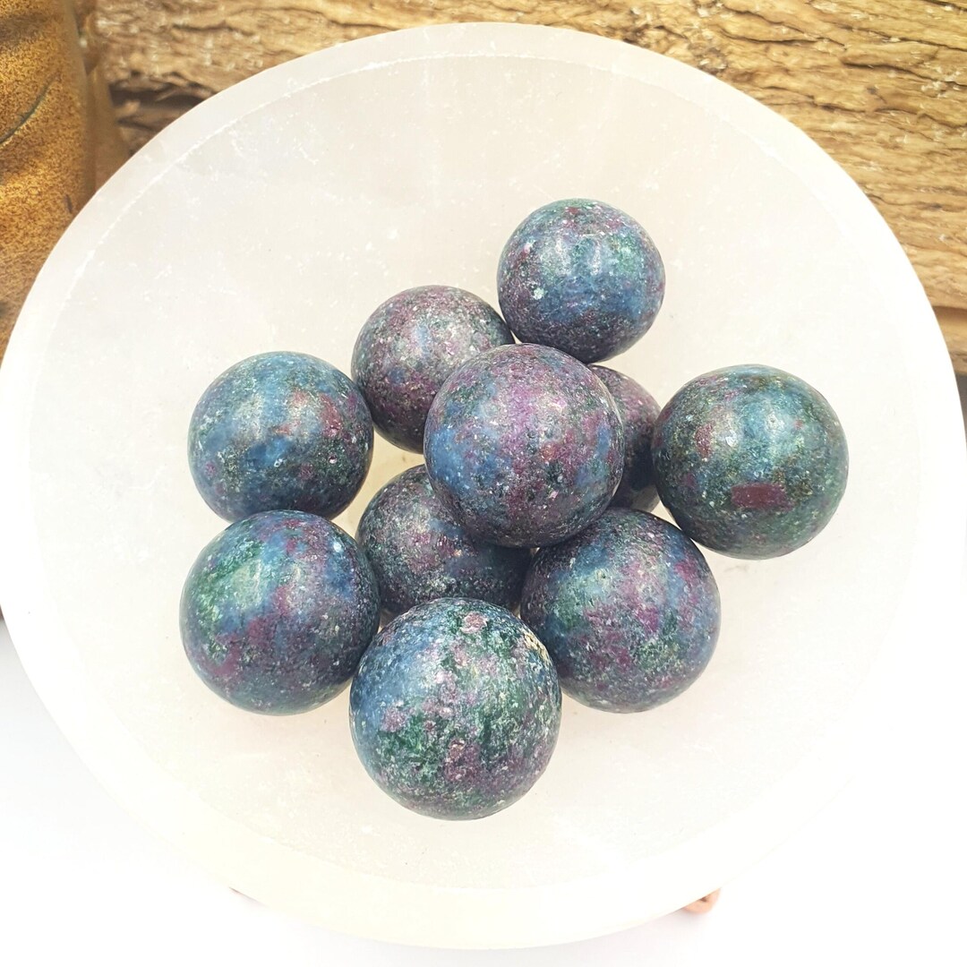 Ruby in Fuchsite Mini Sphere (UV Reactive) - Heart Healing, Strength ...