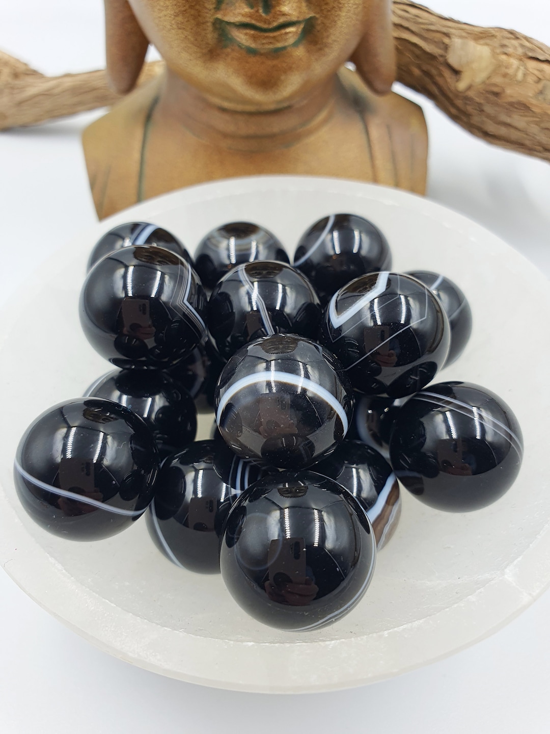 Black Banded Agate Mini Crystal Spheres - Approx 20mm - Etsy