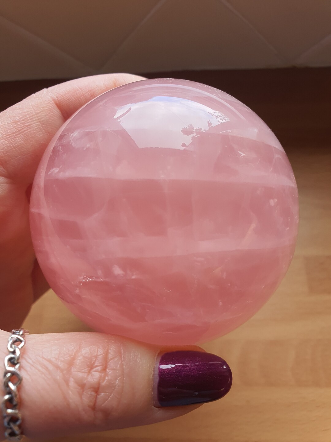 Large Rose Quartz Sphere With Star Flash / Star Rose Quartz Crystal ...