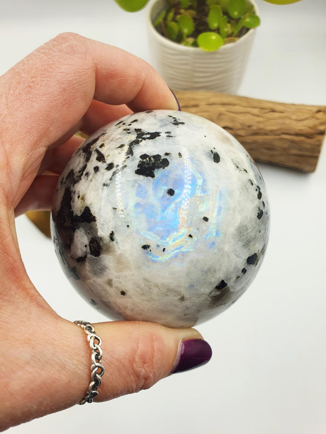 Flashy Large Rainbow Moonstone Sphere / Rainbow Moonstone Crystal Ball ...