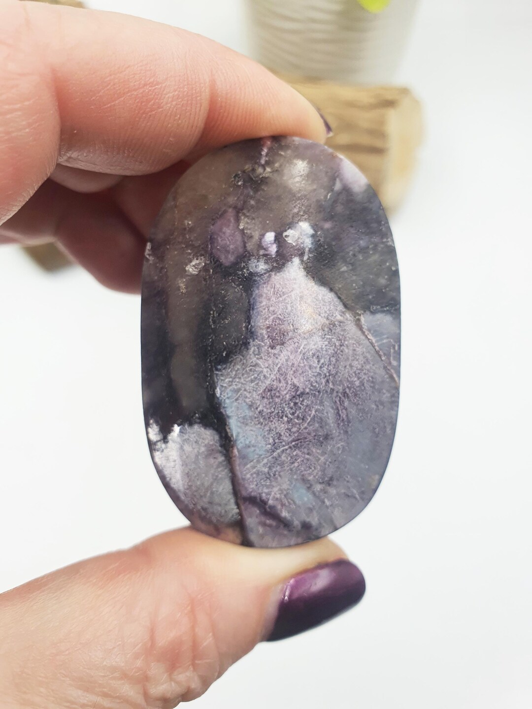 Purple Mica Palm / Purple Mica Palm Stone / Lepidolite Palm / Pocket ...