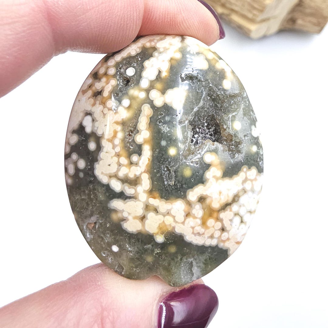 Orbicular Ocean Jasper Palm - Joy & Renewal Healing Crystal, 65g - Etsy