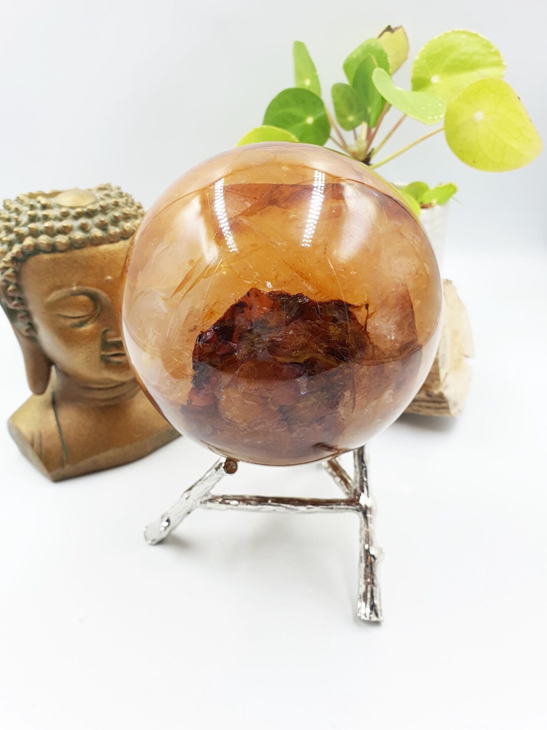 Large Stunning Golden Healer Sphere / Golden Healer Crystal Ball ...