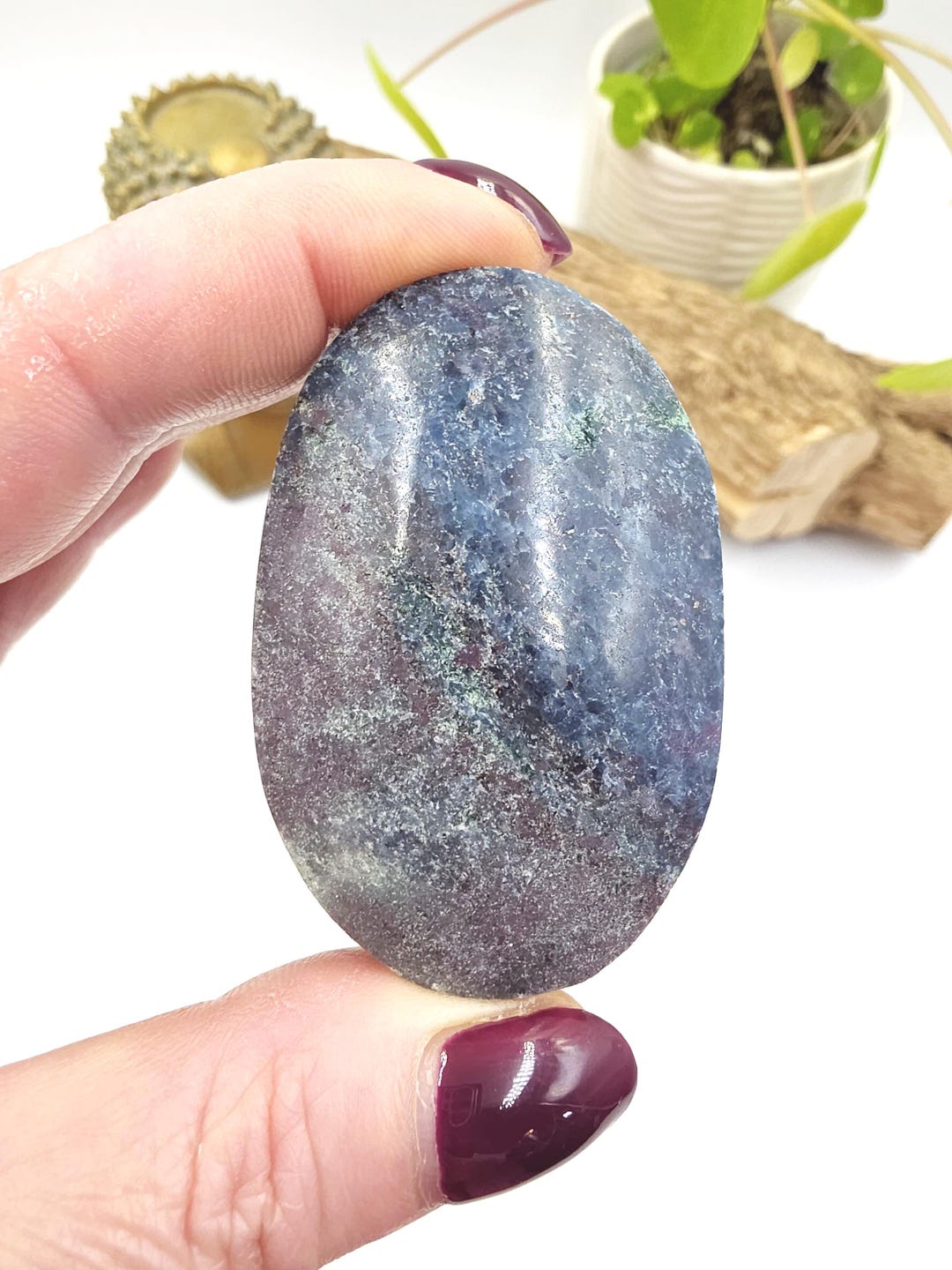 Ruby in Fuchsite Palm Stone (UV Reactive) – Heart Healing, Strength ...