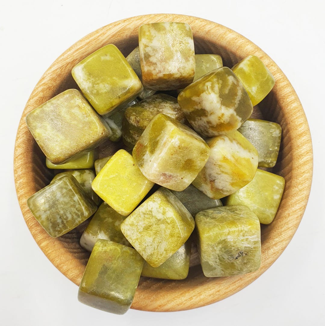 Yellow Apatite Crystal Cube / Yellow Apatite Square Tumble / Crystal ...