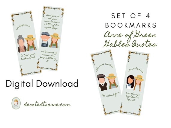 Anne of Green Gables Quotes Bookmark Book Lovers Gift | Etsy