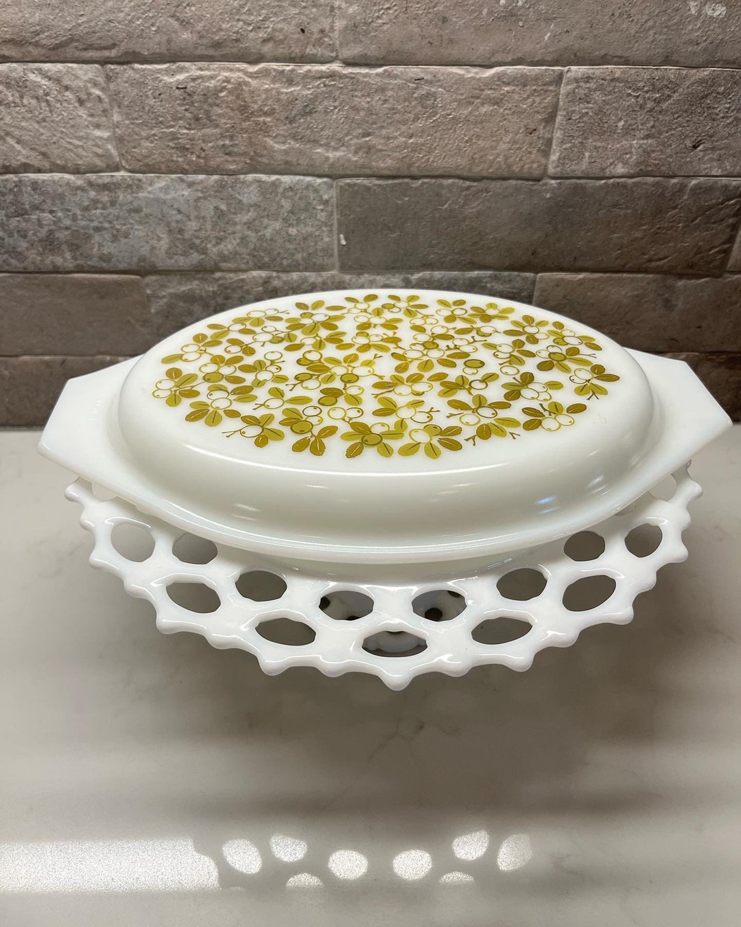 Pyrex Verde Olive Oval Casserole Lid - Listing 1 - Etsy