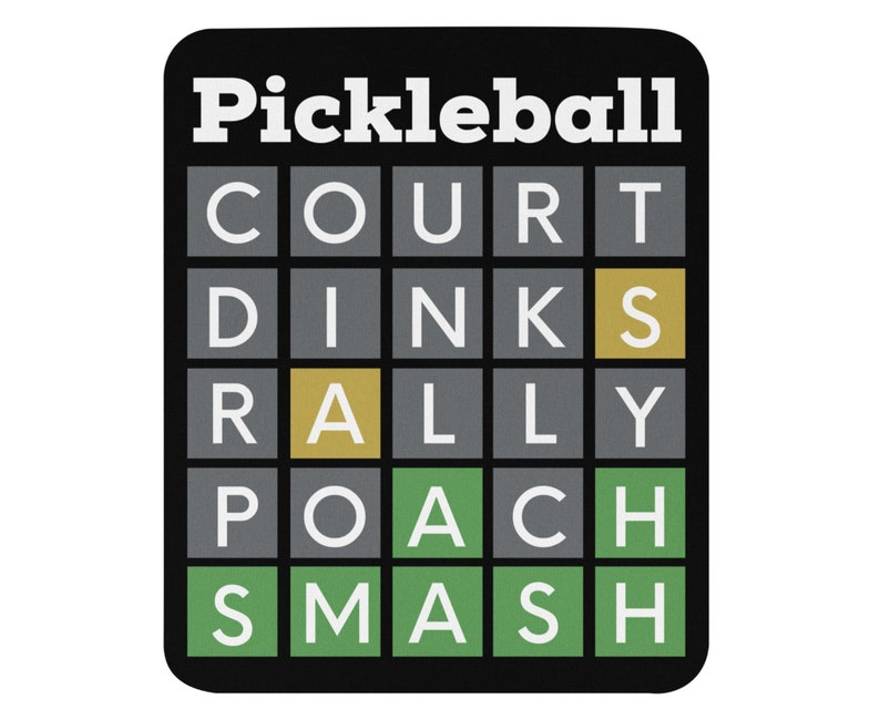 Pickleball Wordle Mouse Pad | Funny Mouse Pad Gift Idea | Cute Computer ...