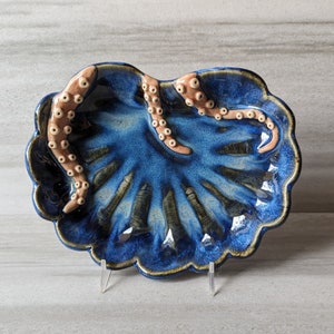 Ceramic Octopus Tentacle Shell Dish Octopus Lover, Beach House Decor ...