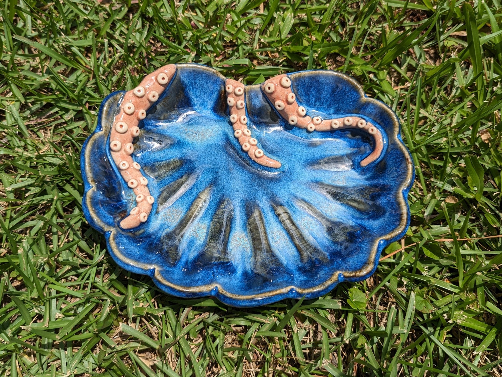 Ceramic Octopus Tentacle Shell Dish Octopus Lover, Beach House Decor ...