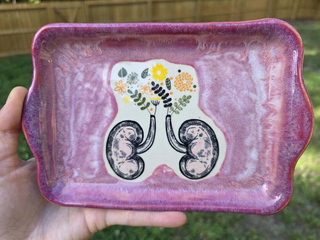 Ceramic Kidney Lung Flower Tray, Gift for Medical Student, Lung Cancer ...