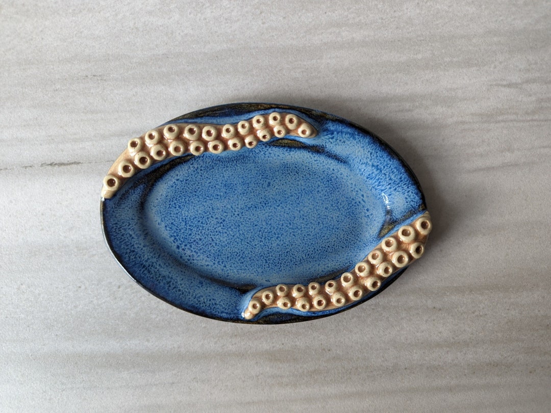 Oval Ceramic Octopus Tentacle Soap Dish Octopus Lover, Beach House ...