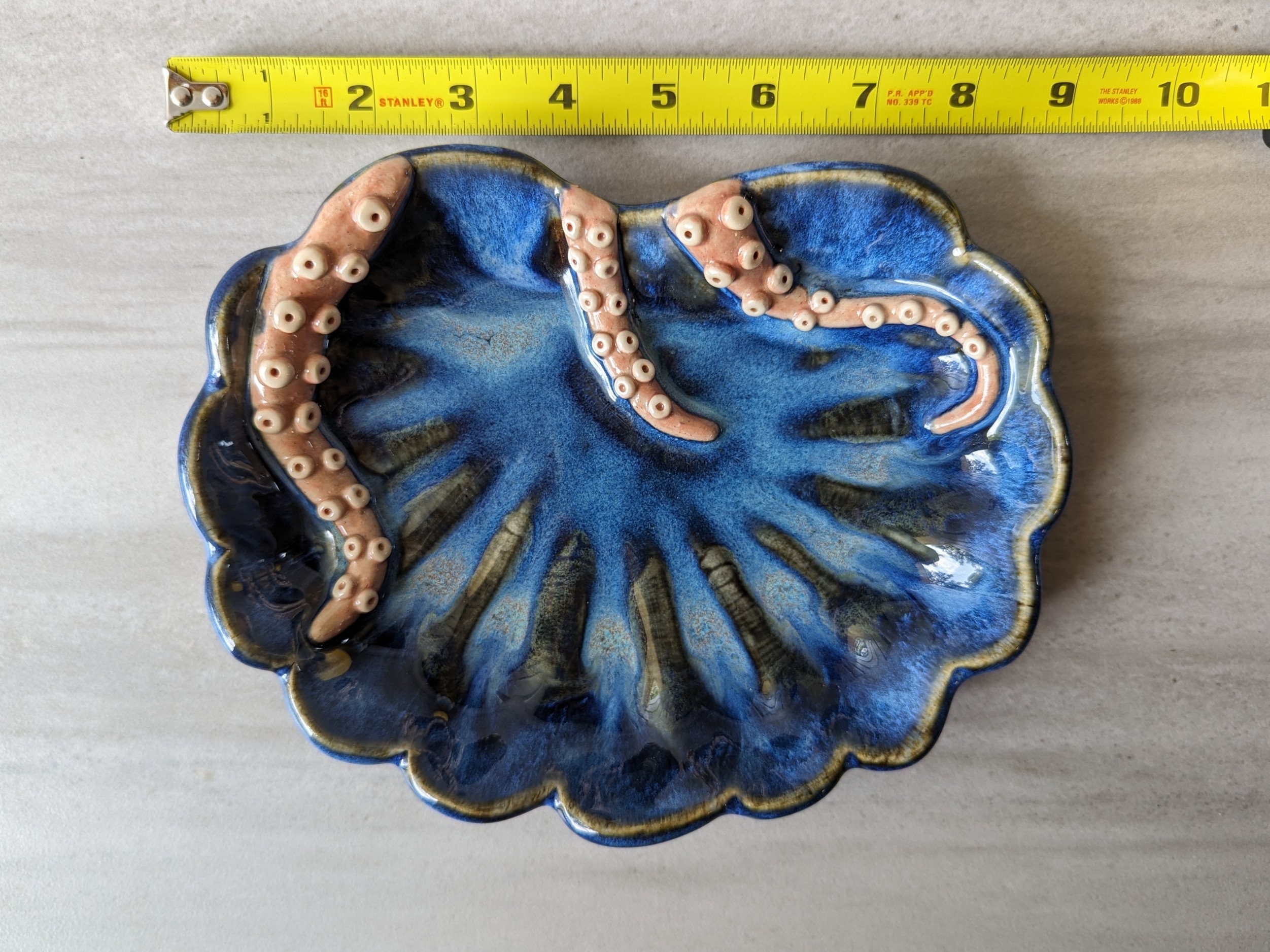 Ceramic Octopus Tentacle Shell Dish Octopus Lover, Beach House Decor ...