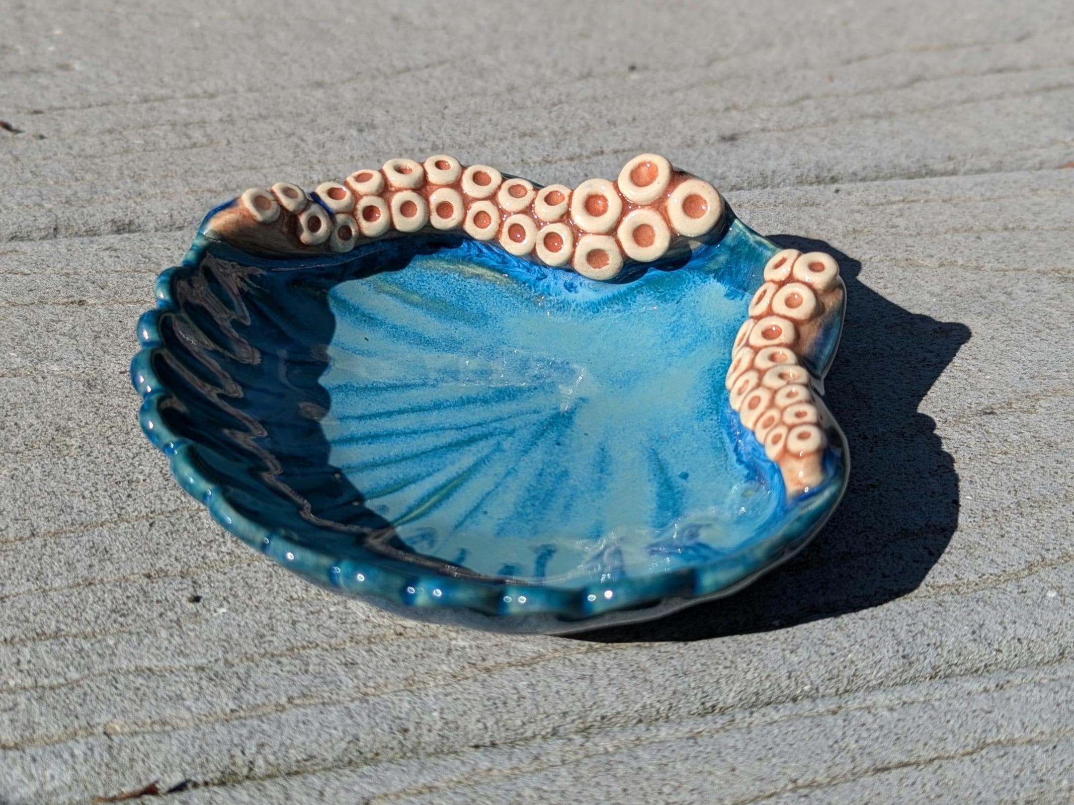 Ceramic Octopus Tentacle Shell Bowl - Octopus Lover, Beach House Decor ...