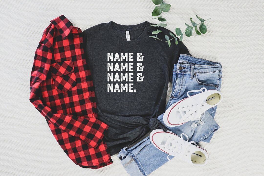 Custom Ampersand Names List Shirt, Personalized Names Shirt ...