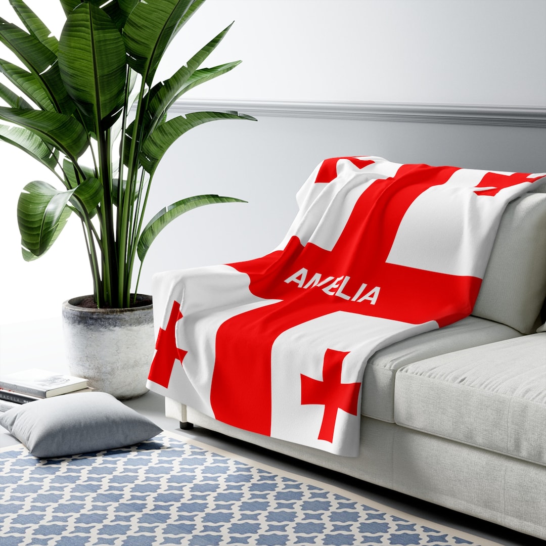 Georgia Fleece Blanket,georgia Flag Blanket, Flag of Georgia, Custom ...