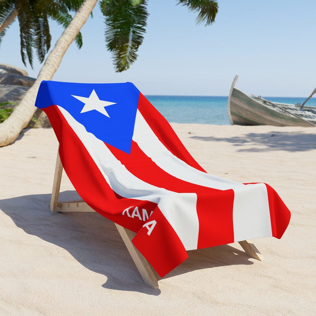 Puerto Rico Beach Towel,puerto Rico Flag Tovel, Flag of Puerto Rico ...