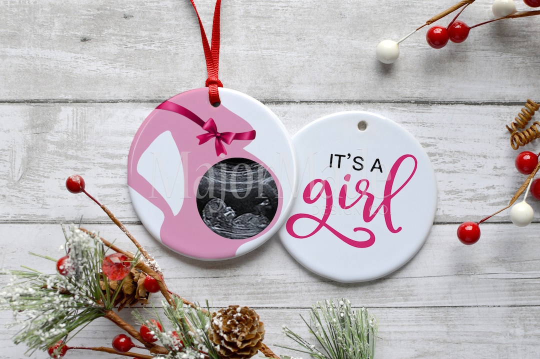 Gender Reveal Christmas Ornament, Its A Girl Christmas Ornament, Its A ...