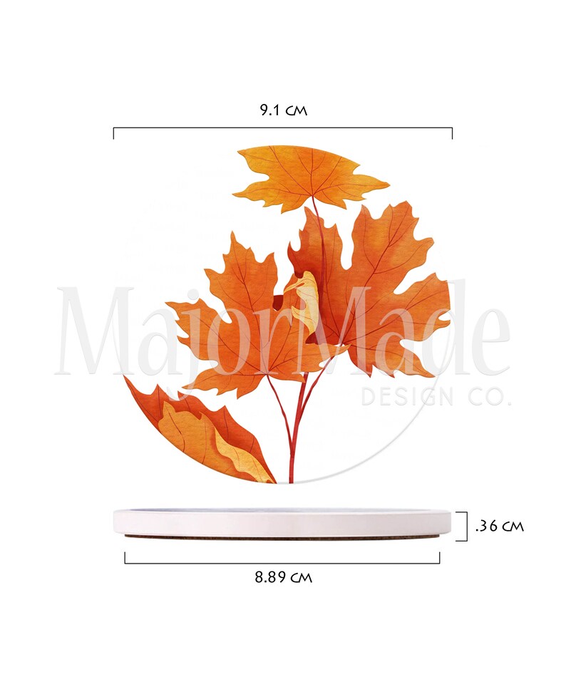Maple Leaves Fall Coaster Set, Set of 4 Ceramic Coasters, Coasters for ...