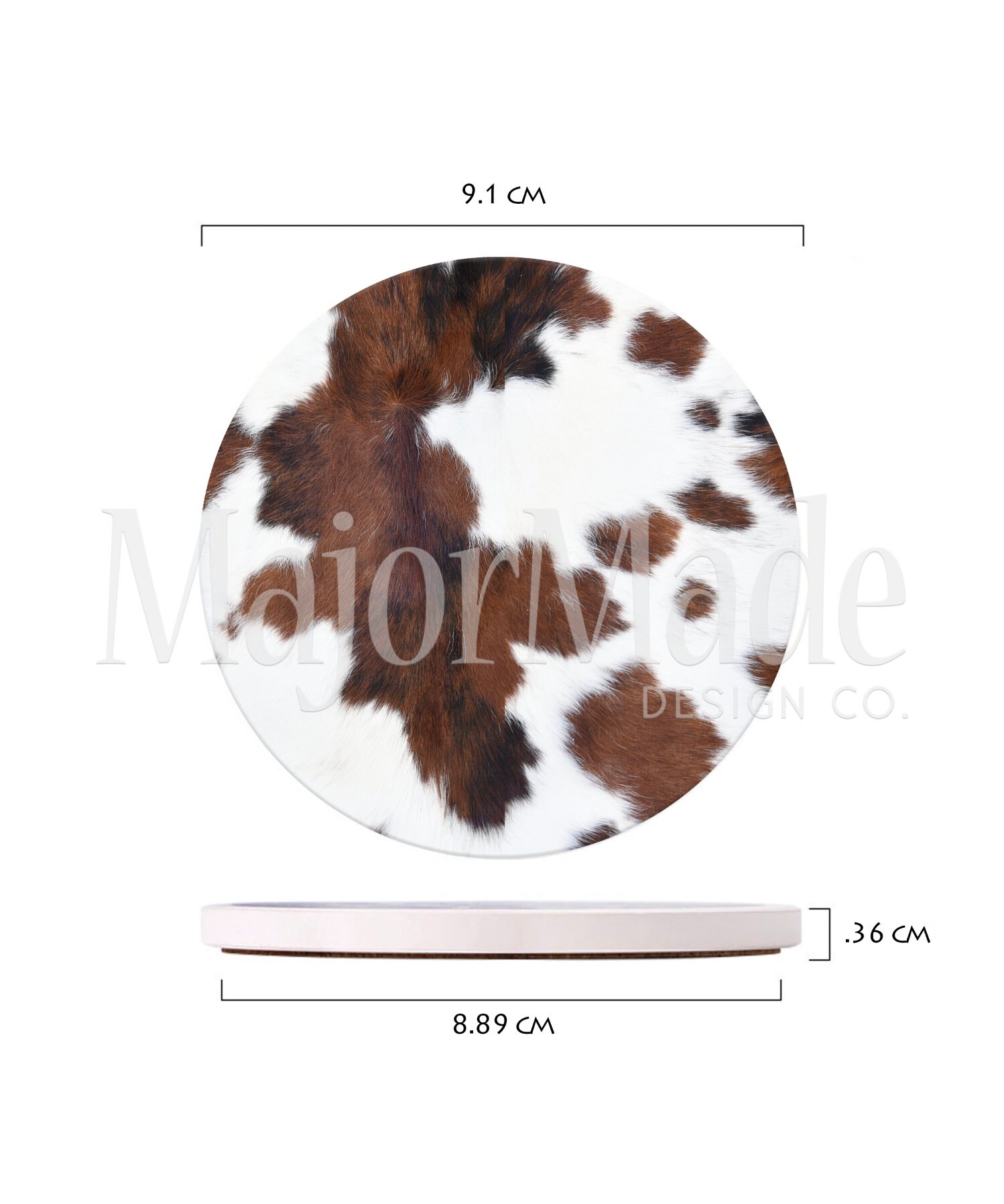 Farmhouse Coaster Set, Cow Pint Coaster, Set of 4 Ceramic Coasters ...