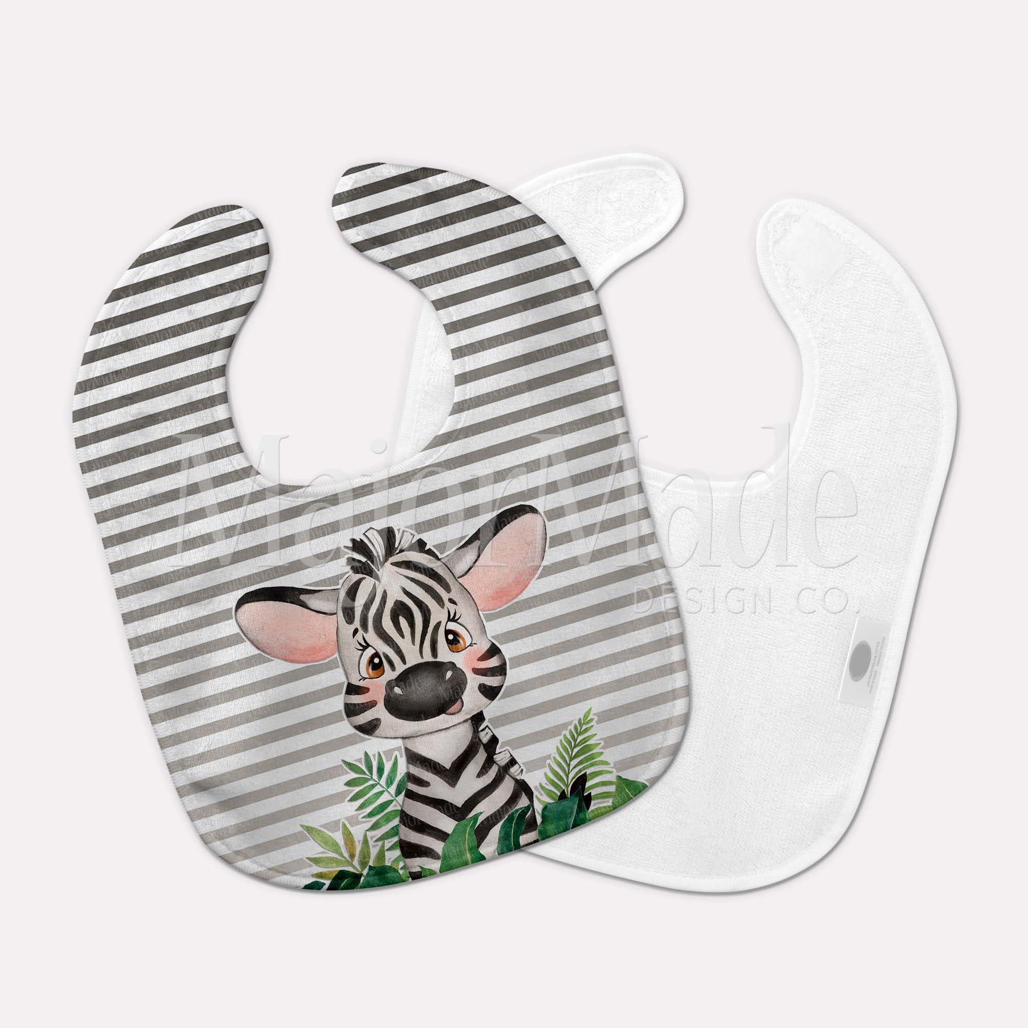 Safari Zebra Bib and Burp Cloth, Baby Shower Gift, Welcome Baby Gift ...