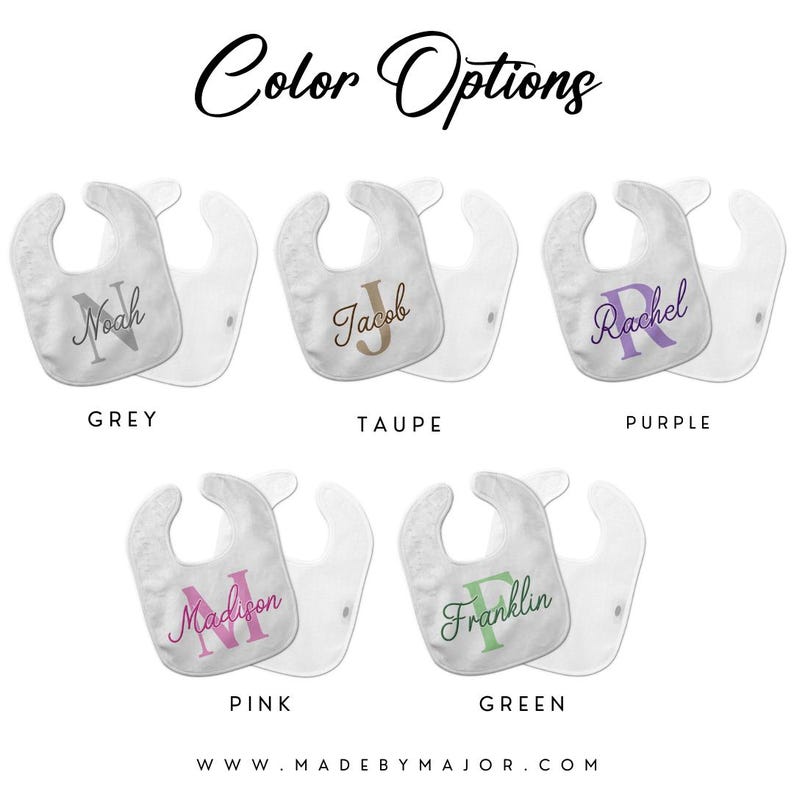 Personalized Baby Bib With Name, Monogram Initial Bib, Custom Baby ...