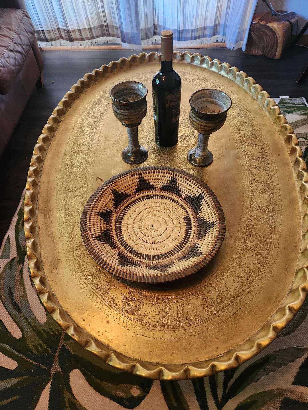 Huge Moroccan Brass Coffee Table VINT MCM 1950’s Rare 45 X 29 Deep ...