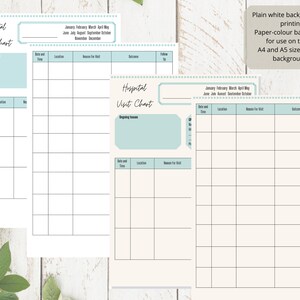 Hospital Visit Chart Hospital History Record Medical Chart Medical ...